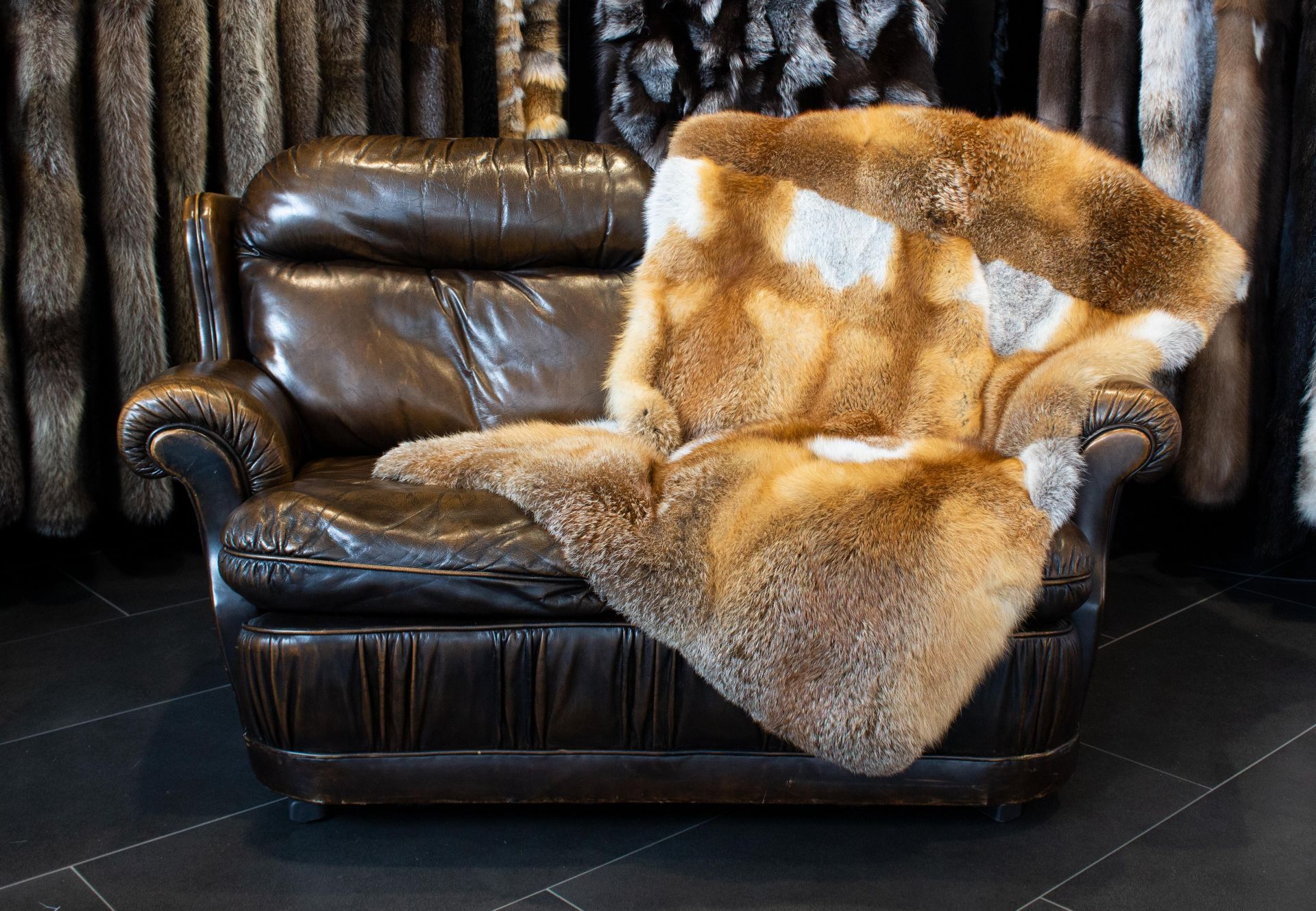 Pelz Plaid aus europäischen Rotfüchsen